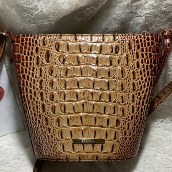 Brahmin | Bags | Nwot Brahmin Toasted Almond Mini Quinn Crossbody ...